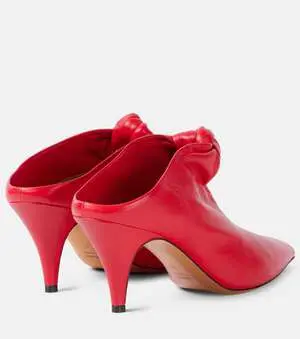 Khaite Rowan Leather Mules - Red