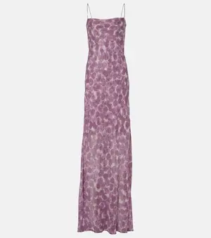 Dries Van Noten Printed Silk Chiffon Slip Dress