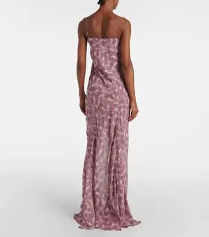Dries Van Noten Printed Silk Chiffon Slip Dress