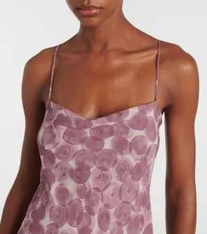 Dries Van Noten Printed Silk Chiffon Slip Dress