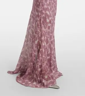 Dries Van Noten Printed Silk Chiffon Slip Dress