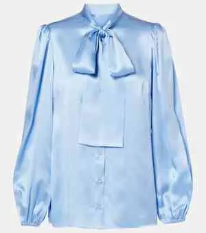 Dolce & Gabbana Bow-detail Silk Satin Blouse