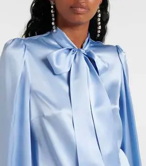 Dolce & Gabbana Bow-detail Silk Satin Blouse