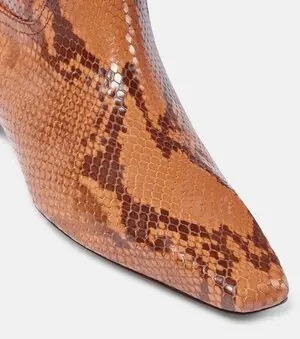 Paris Texas Bettina Snake-effect Knee-high Leather Boots - Brown