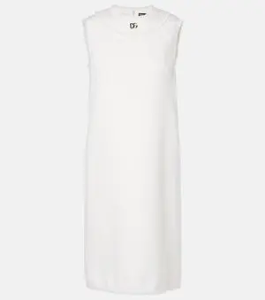 Dolce & Gabbana Dg Wool-blend Tweed Shift Dress - White