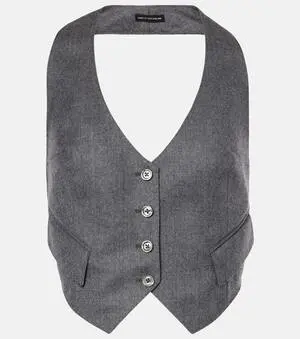 TOM FORD Wool Twill Vest - Grey