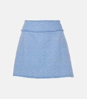Dolce & Gabbana Wool-blend Tweed Mini Skirt - Blue