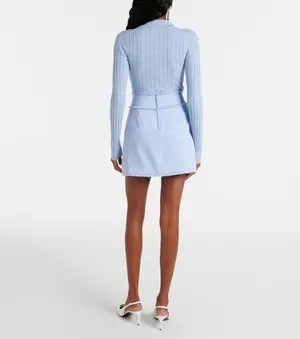 Dolce & Gabbana Wool-blend Tweed Miniskirt - Blue