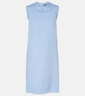 Dolce & Gabbana Dg Wool-blend Tweed Minidress - Blue