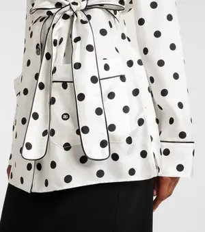 Dolce & Gabbana Polka-dot Silk Twill Pajama Shirt - White