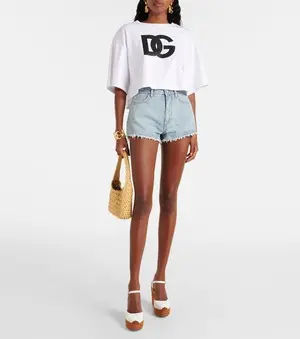 Dolce & Gabbana High-rise Denim Shorts - Blue