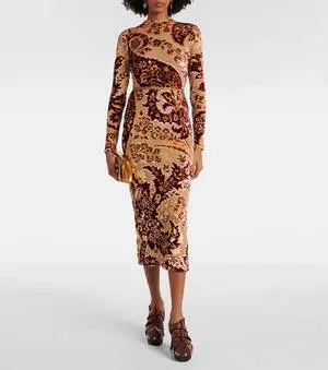 Etro Paisley Jacquard Velvet Midi Skirt - Multicoloured