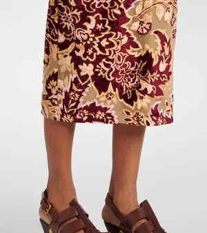 Etro Paisley Jacquard Velvet Midi Skirt - Multicoloured