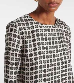 Max Mara Ribes Checked Silk Top