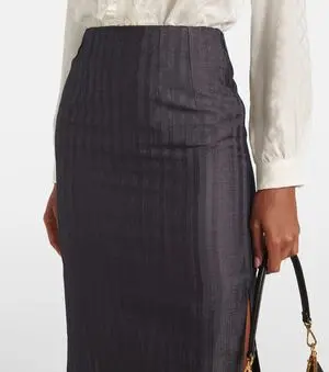 Etro Wool-blend Pencil Skirt - Blue