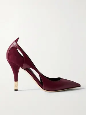 Chloé Saada Suede-trimmed Leather Pumps