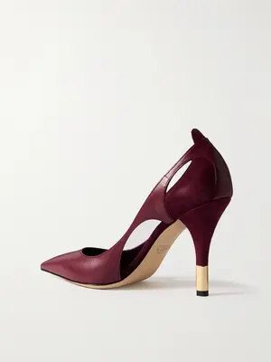 Chloé Saada Suede-trimmed Leather Pumps