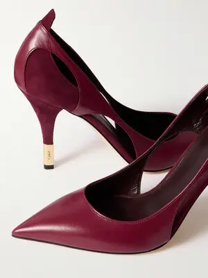 Chloé Saada Suede-trimmed Leather Pumps