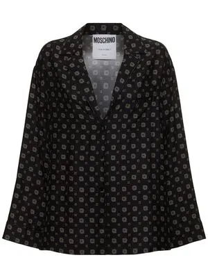 Moschino Printed Silk Satin Shirt