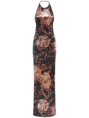 Etro ETRO Printed Jersey Long Dress - Brown,multi