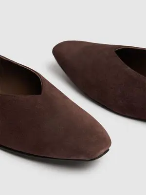 A.emery 10mm Brie Suede Ballerina Flats