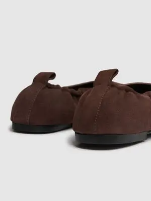A.emery 10mm Brie Suede Ballerina Flats