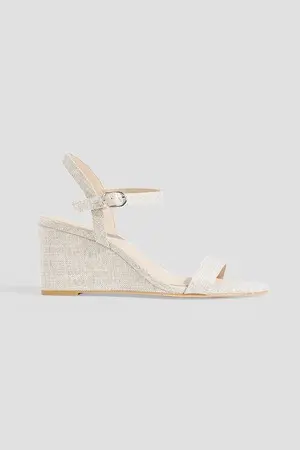 STUART WEITZMAN Dancer 75 Canvas Leather Sandals