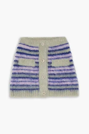 Marni Striped Mohair-blend Skirt - Lilac