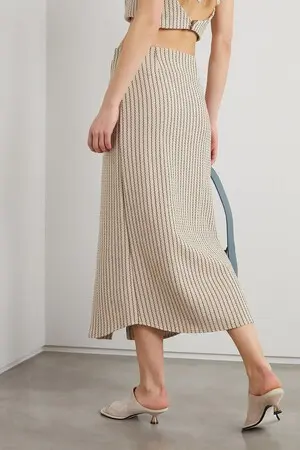 Aaizél Striped Woven Midi Skirt
