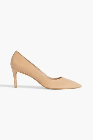 STUART WEITZMAN Patent Leather Pointed Toe Pumps - Sand