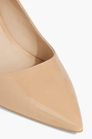 STUART WEITZMAN Patent Leather Pointed Toe Pumps - Sand