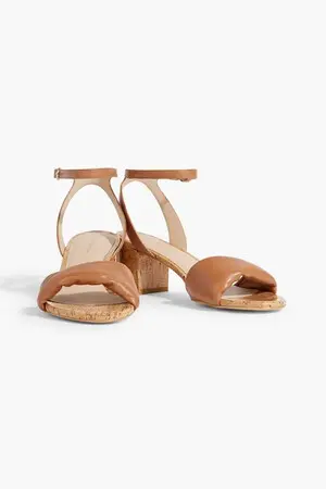 STUART WEITZMAN Everly 50 Leather Sandals - Camel