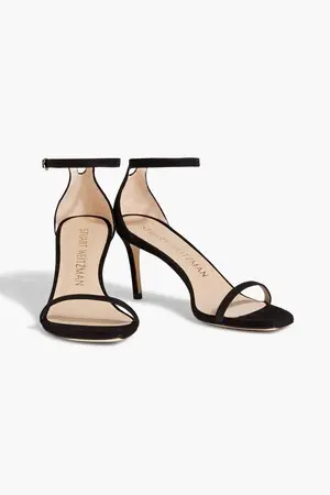STUART WEITZMAN Suede Sandals - Black