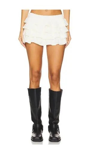 Lioness Match Point Mini Skort In White - Porcelain
