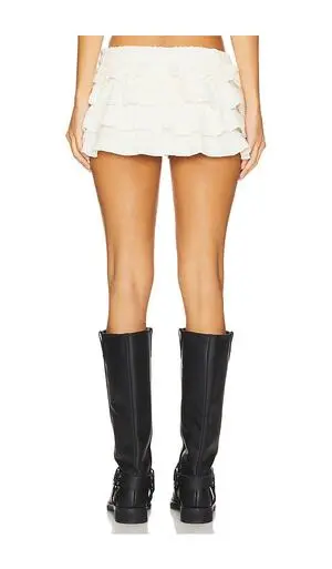 Lioness Match Point Mini Skort In White - Porcelain