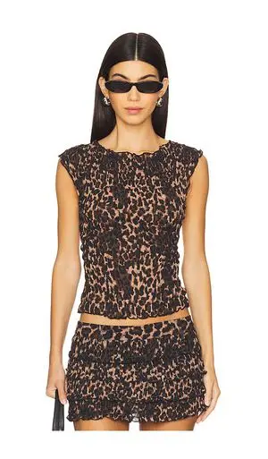 Lioness Uno Tie Top - Leopard