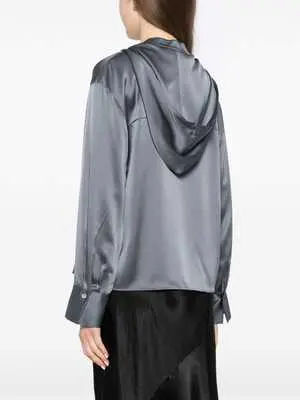Vince Silk Hooded Shirt