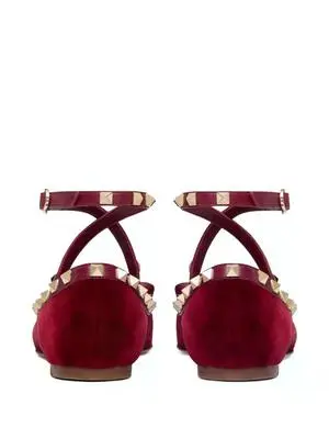 Valentino Garavani Rockstud Velvet Ballet Flats