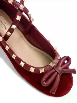 Valentino Garavani Rockstud Velvet Ballet Flats