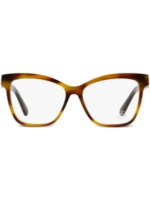 Moncler Logo-plaque Glasses - Brown