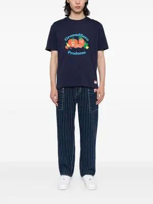 GROUND ZERO Graphic-print Cotton T-shirt - Blue