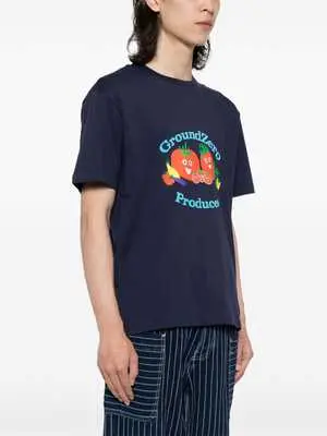GROUND ZERO Graphic-print Cotton T-shirt - Blue