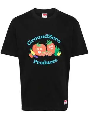 GROUND ZERO Graphic-print Cotton T-shirt - Black