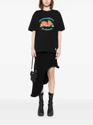 GROUND ZERO Graphic-print Cotton T-shirt - Black