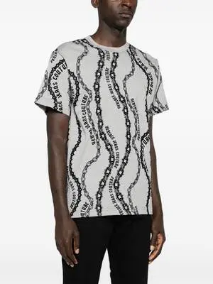Versace Flocked-print Cotton T-shirt