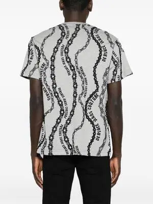 Versace Flocked-print Cotton T-shirt