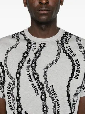 Versace Flocked-print Cotton T-shirt