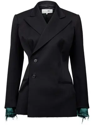 MAISON MARGIELA Logo-patch Twill Blazer - Black