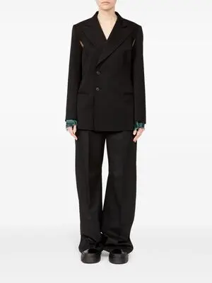 MAISON MARGIELA Logo-patch Twill Blazer - Black