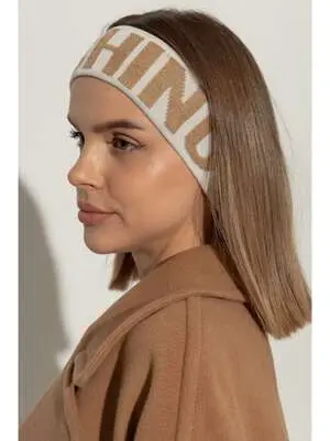 Moschino Logo-intarsia Knit Headband - Neutrals